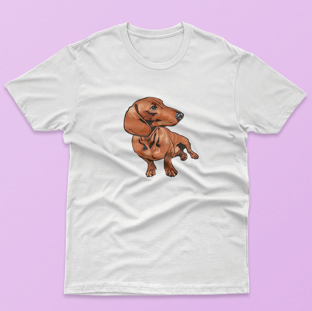Polo de perro salchicha-blanco - Regalos para hombres y mujeres
